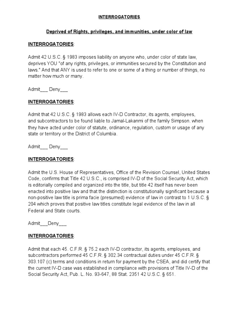 Deprived of Rights, Privileges, and Immunities, Under Color of Law ...