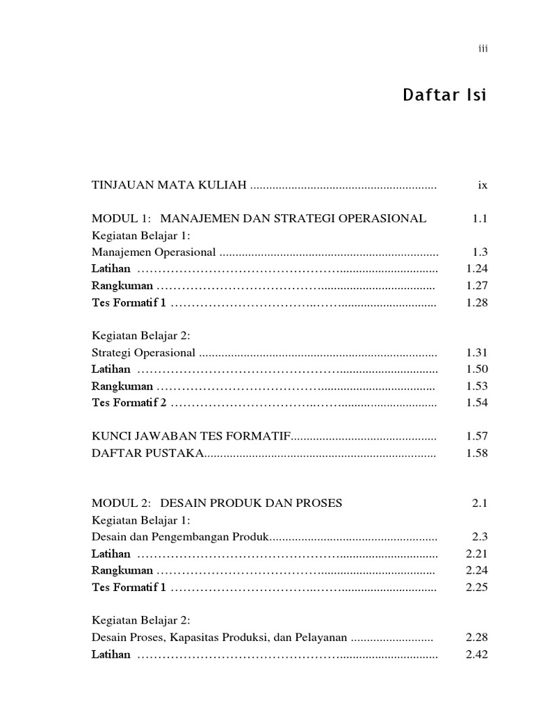 Manajemen Operasi Ed3 EKMA4215 EDISI 3 | PDF