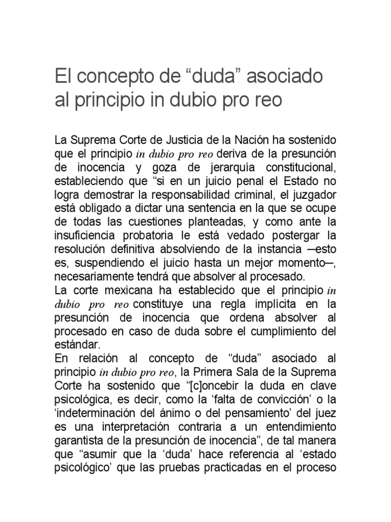 El Concepto de DUDA RAZONABLE | PDF | Duda razonable | Juez
