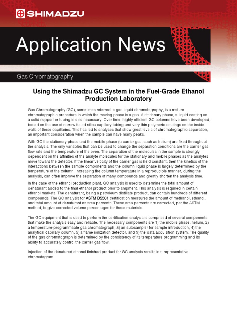 Using The Shimadzu GC System in The Fuel-Grade Ethanol Production ...