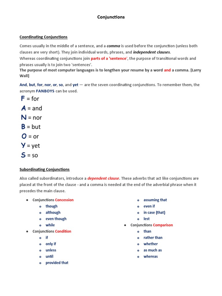 Grammar - Conjunctions | PDF | Morphology | Syntax
