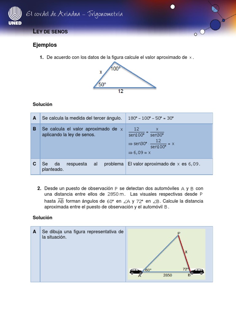Trigonometria Ley de Senos | PDF | Triángulo | Geometría triangular