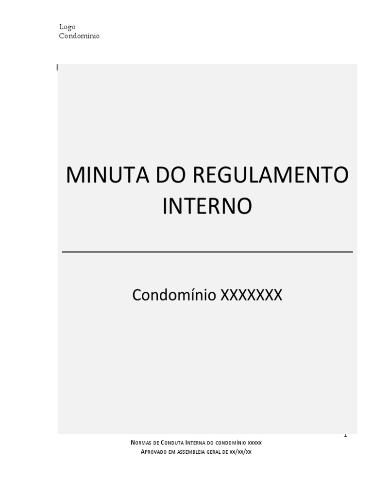 Modelo - Regulamento Interno - Edifícios | PDF | Condomínio | Antena (rádio)