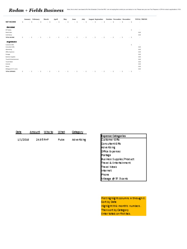 Income and Expense TEMPLATE | PDF | Irs Tax Forms | Economies