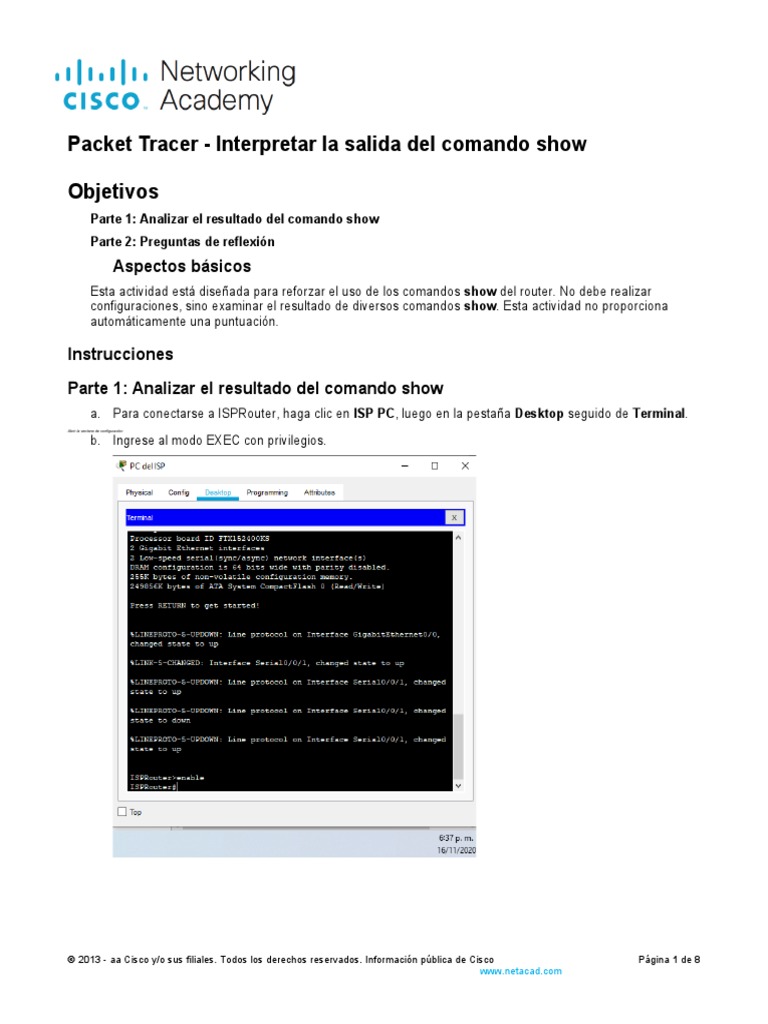 17.5.9 Packet Tracer - Interpret Show Command Output | PDF | Enrutador (Computación ...