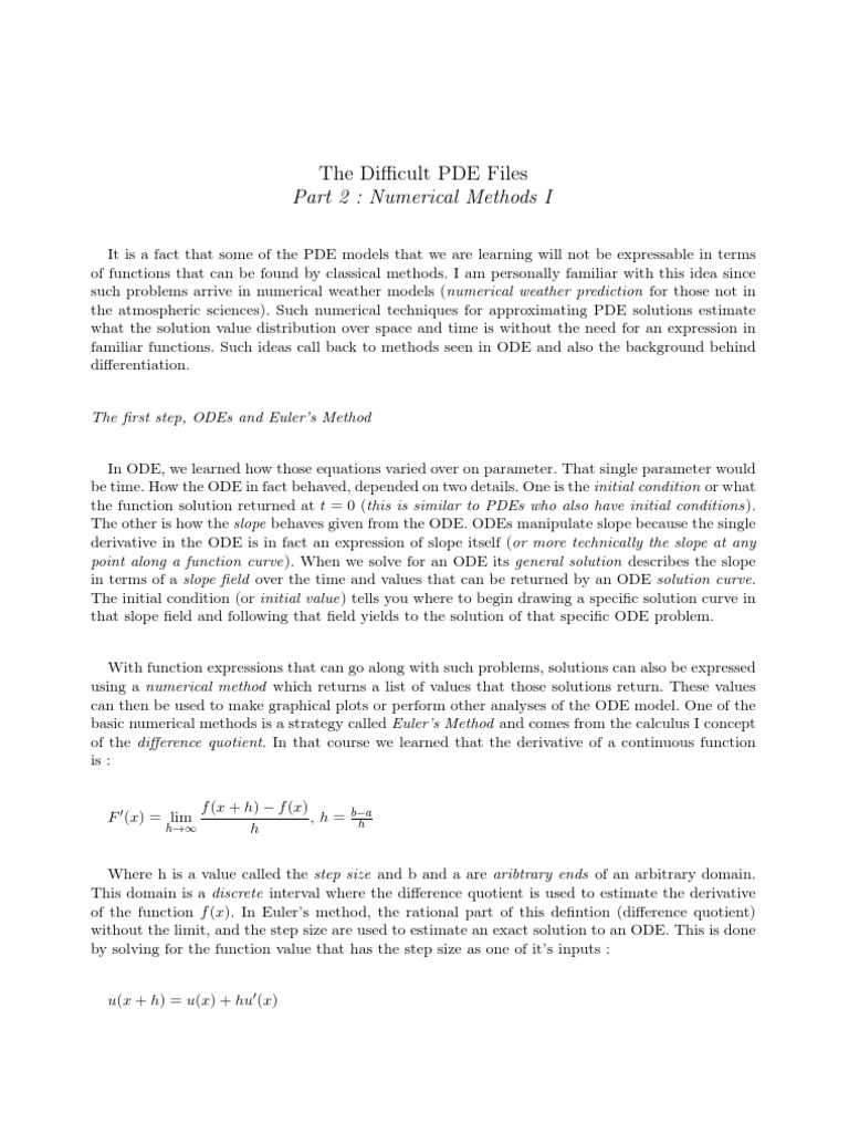 The Difficult PDE Files Part 2: Numerical Methods I: 0 H B A H | PDF ... The Difficult PDE Files Part 2: Numerical Methods I: 0 H B A H | PDF ...