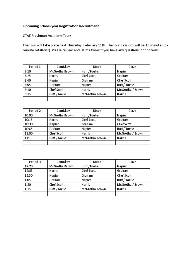 Upcoming School Year Registration Recruitment | PDF