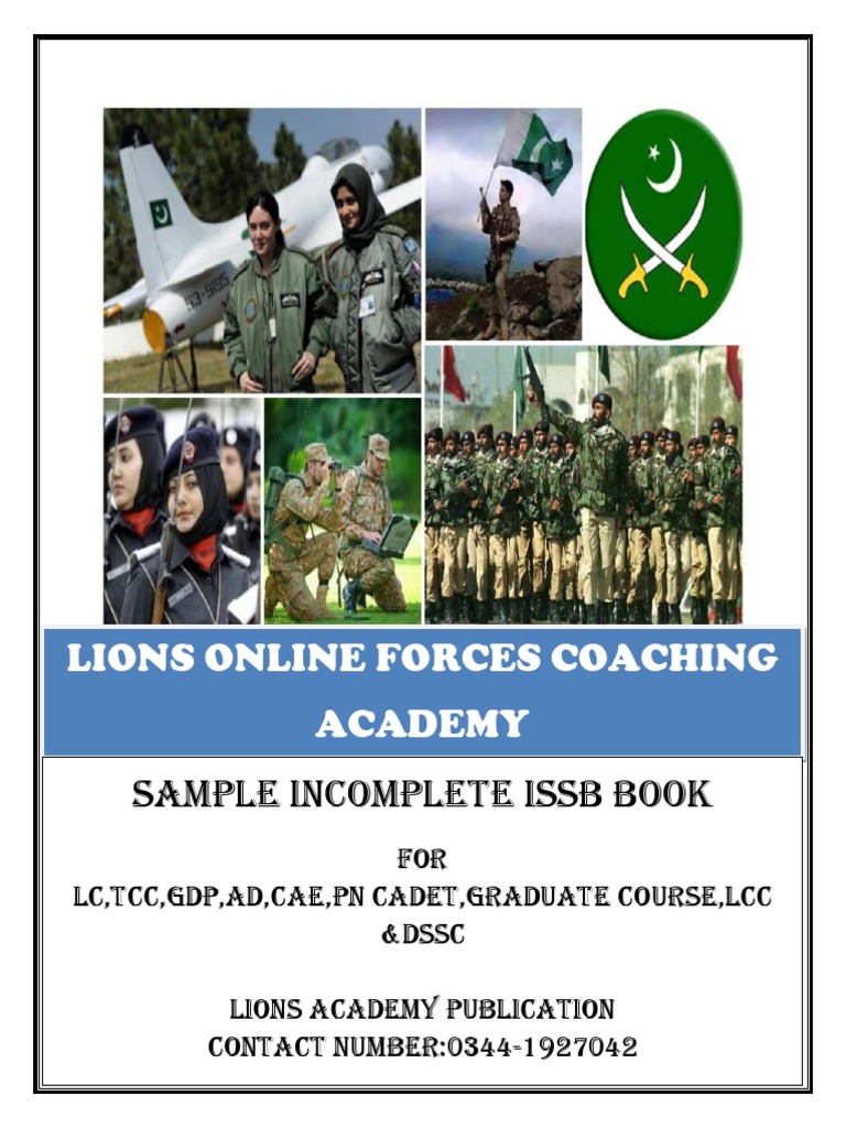 ISSB Book by Lions Academy | PDF | Shyness | Goal