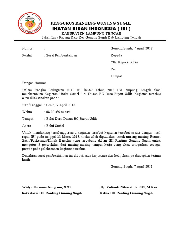 Surat Izin Ibi | PDF