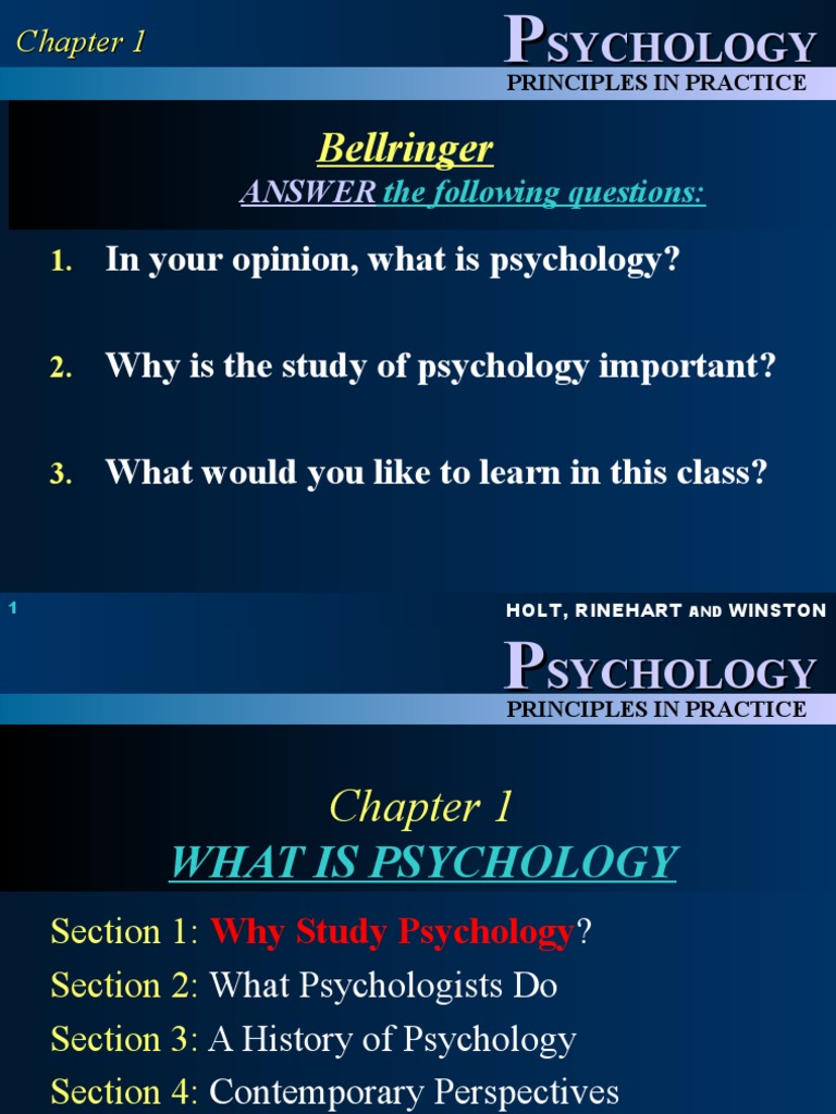 Psychology - Chapter 1 | PDF | Humanistic Psychology | Psychology