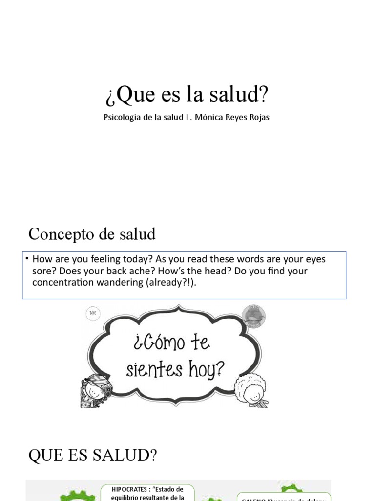 Que Es La Salud | PDF | Salud psicológica | Sicología