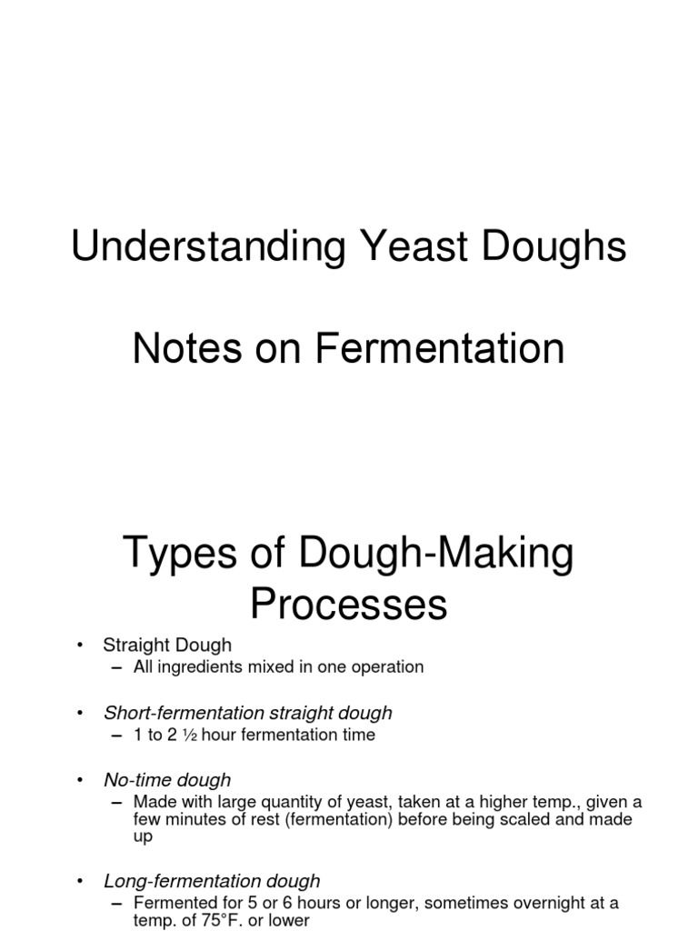 Week 6 Understanding Yeast Doughs - Fermentation | PDF | Dough | Yeast