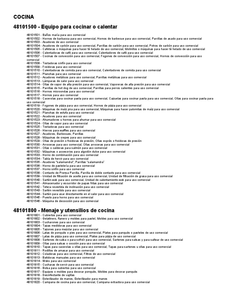 Claves SAT Detallado | PDF | Estufa de cocina | Productos cosméticos