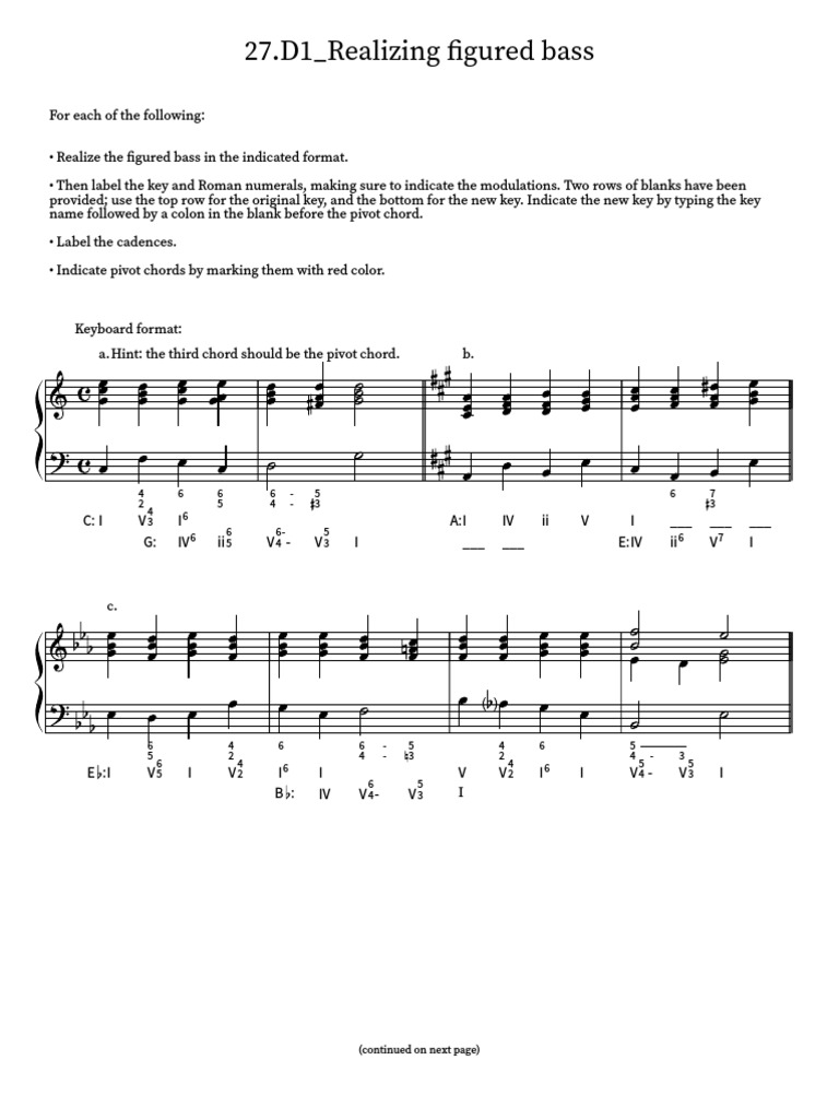 27.D1 - Realizing Figured Bass | PDF | Elements Of Music | Musical ...