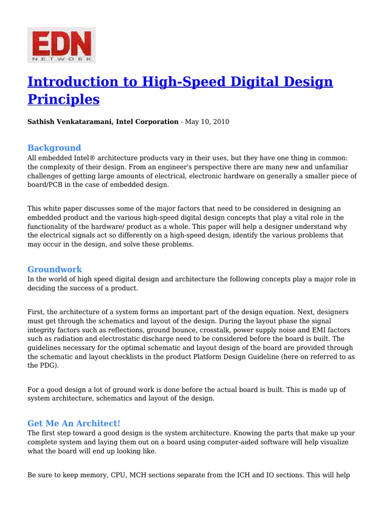 Introduction To High-Speed Digital Design Principles: Background | PDF ...