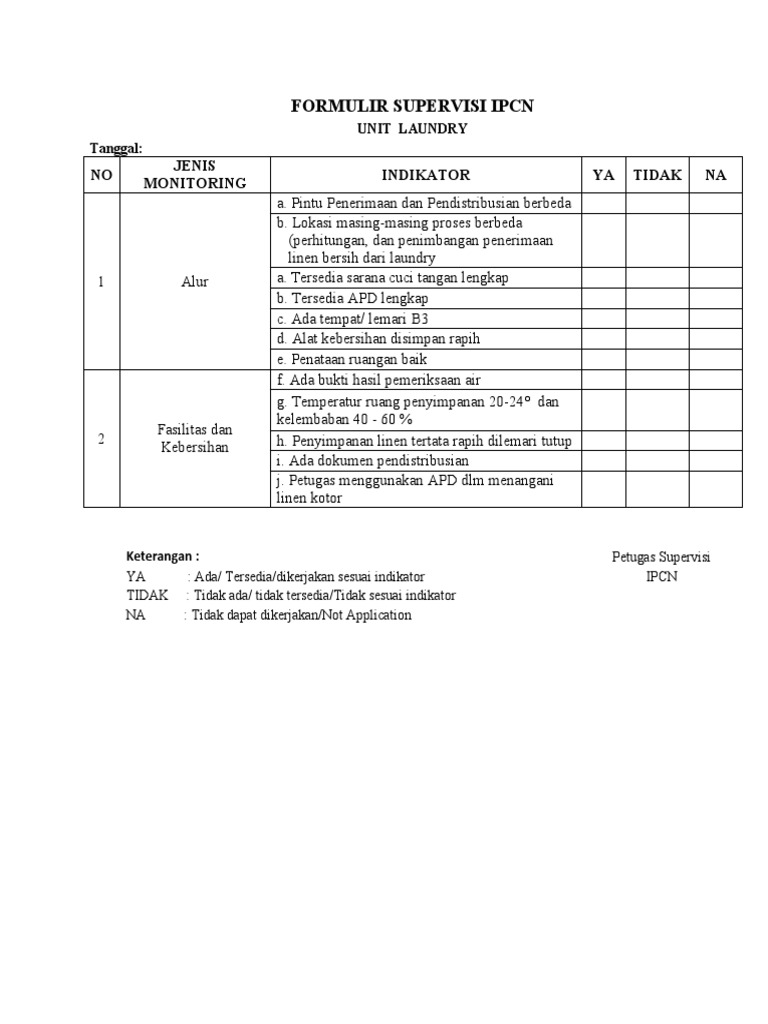 Formulir Supervisi Ppi | PDF