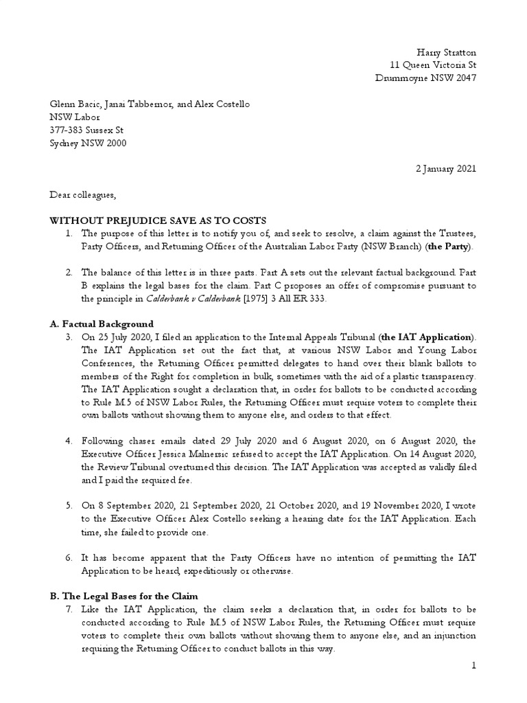 Secret Ballot Pre-Action Letter | PDF | Voting | Elections