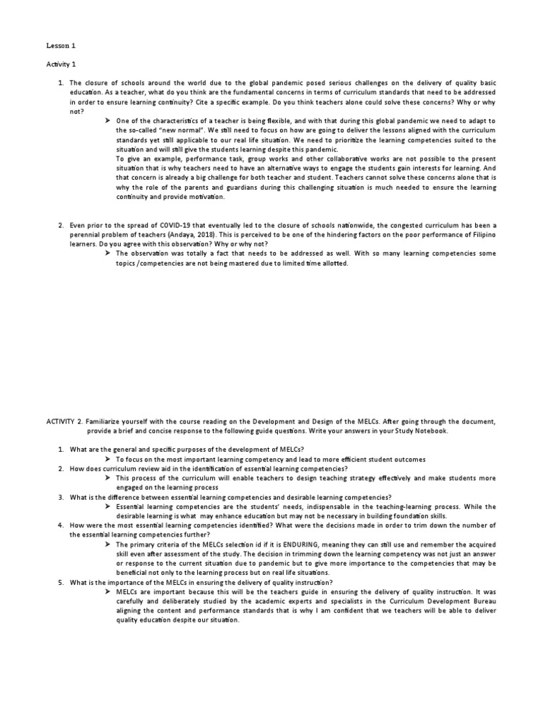 LAC Outputs | PDF | Competence (Human Resources) | Curriculum