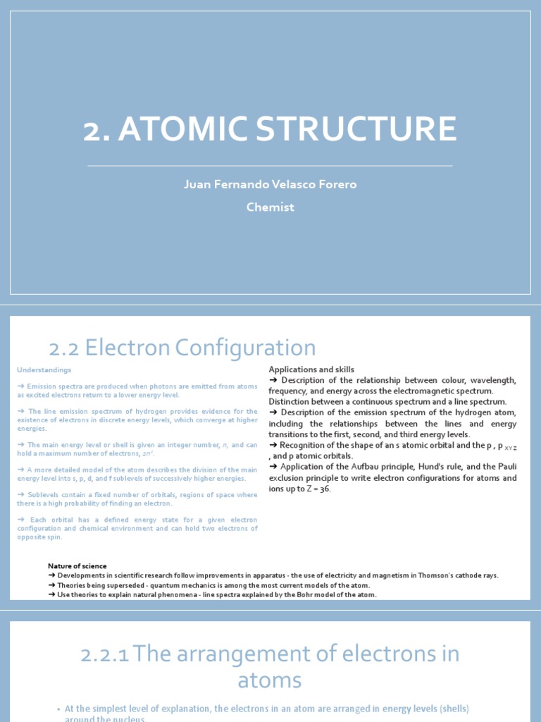 2.2 Electron Configuration | PDF | Atomic Orbital | Emission Spectrum