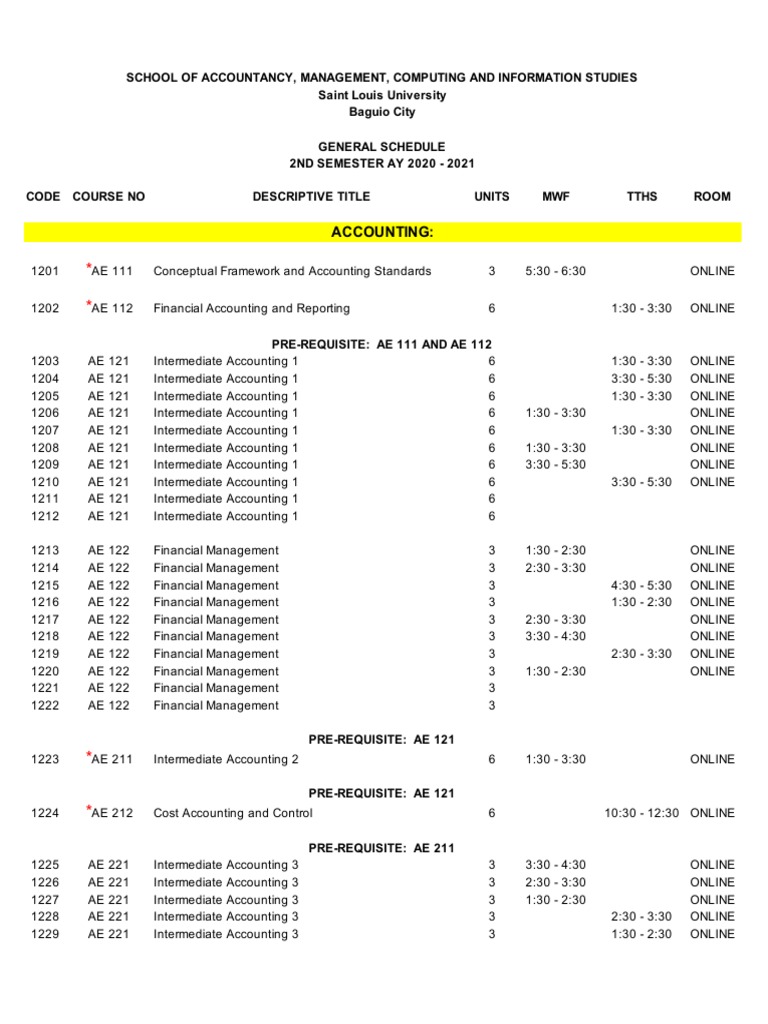 AM Programs General Schedule | PDF | Accounting | Entrepreneurship
