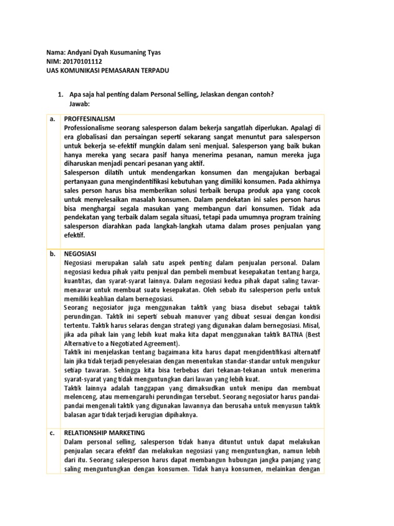 UAS Komunikasi Pemasaran Terpadu | PDF | Bisnis