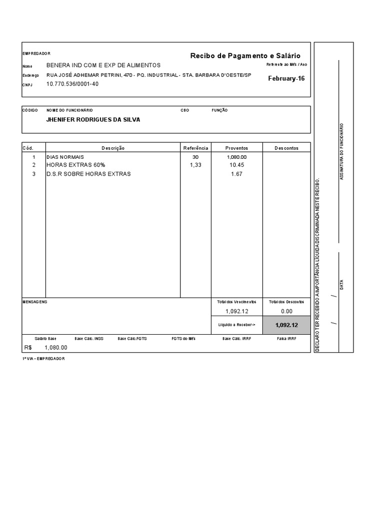 Modelo Holerite Sem Registro | PDF | Relações entre empregados ...