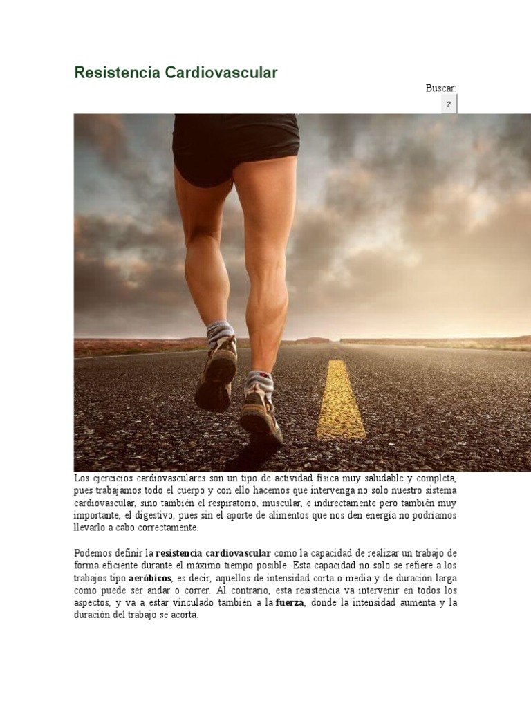 Resistencia Cardiovascular | PDF | Ejercicio aerobico | Músculo