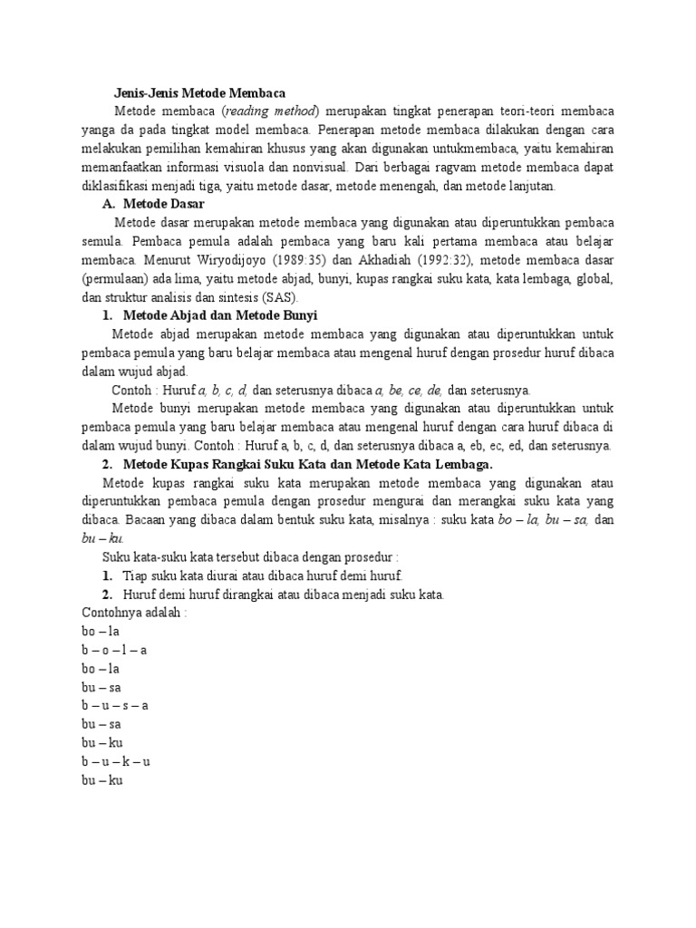 Metode Membaca | PDF
