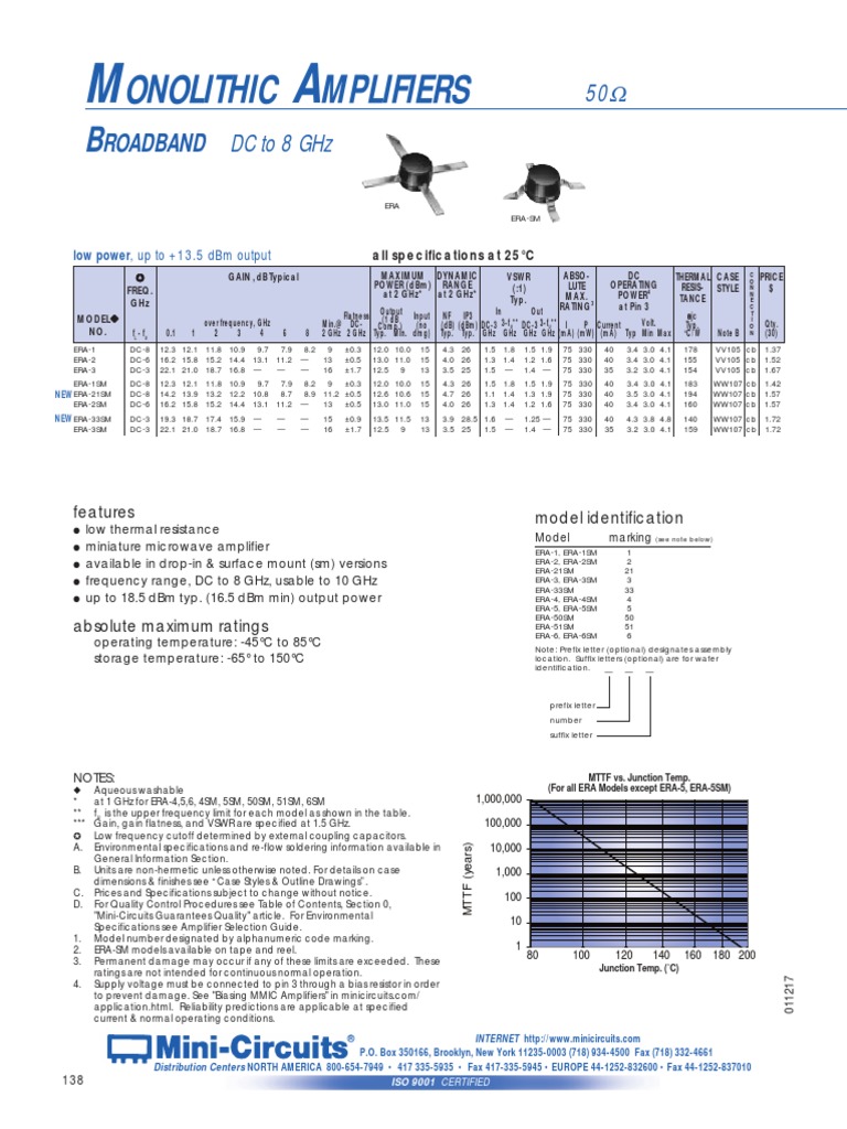 ERA1 ERA2 ERA3 ERA4 ERA5 ERA6 - Minicir | PDF | Amplifier | Computer ...