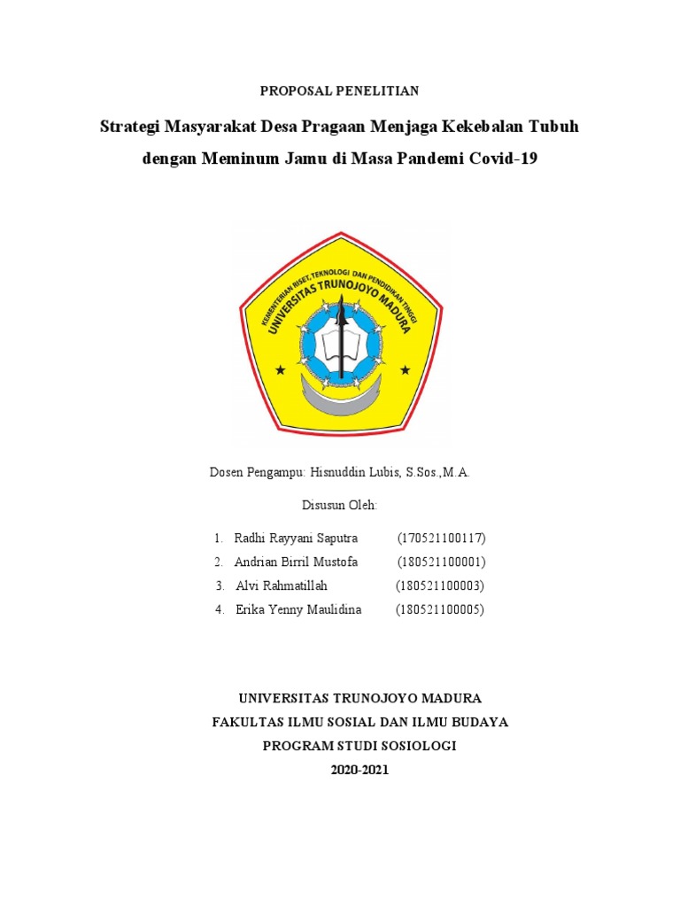 Sudah PROPOSAL PENELITIAN JAMU | PDF