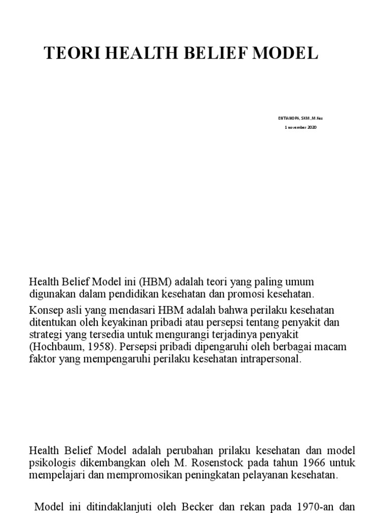 Teori Health Belief Model | PDF