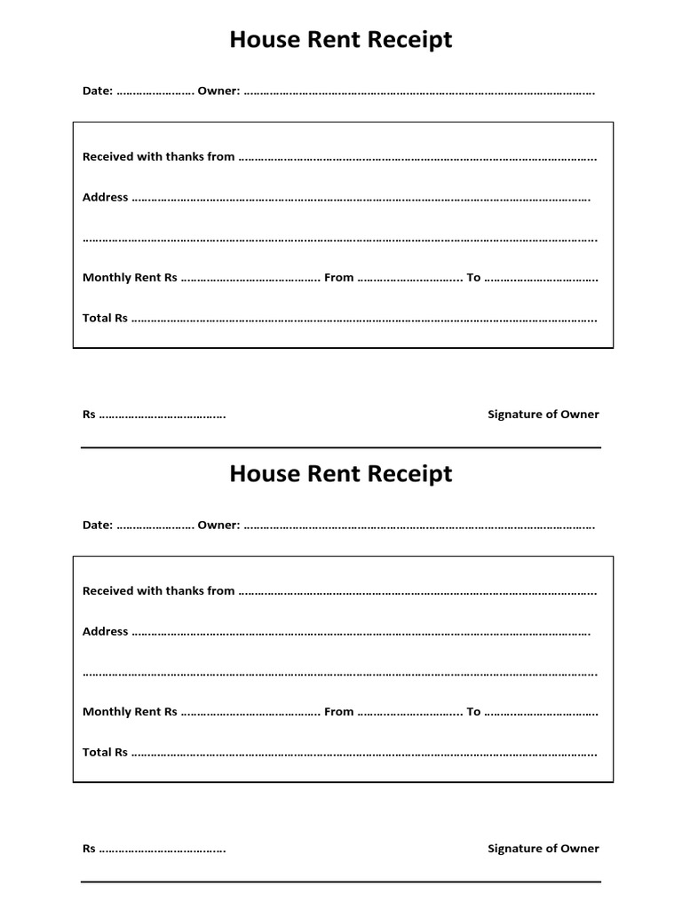 House Rent Receipt | PDF | Law | Home & Garden