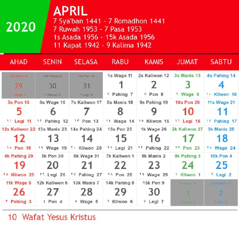 Kalender April 2020 | PDF