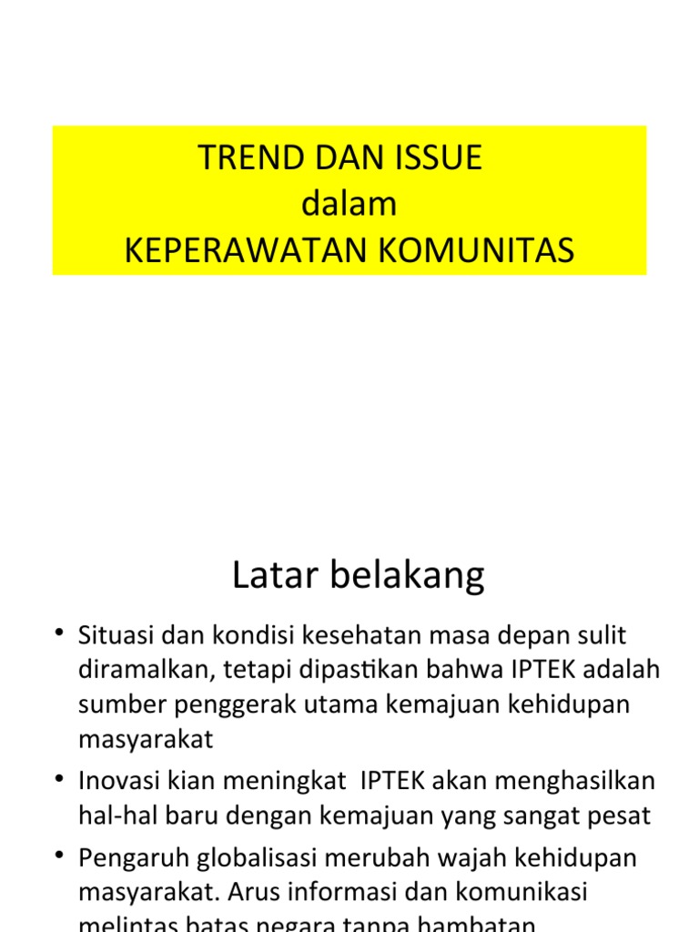 Trend Dan Isu Keperawatan Komunitas | PDF