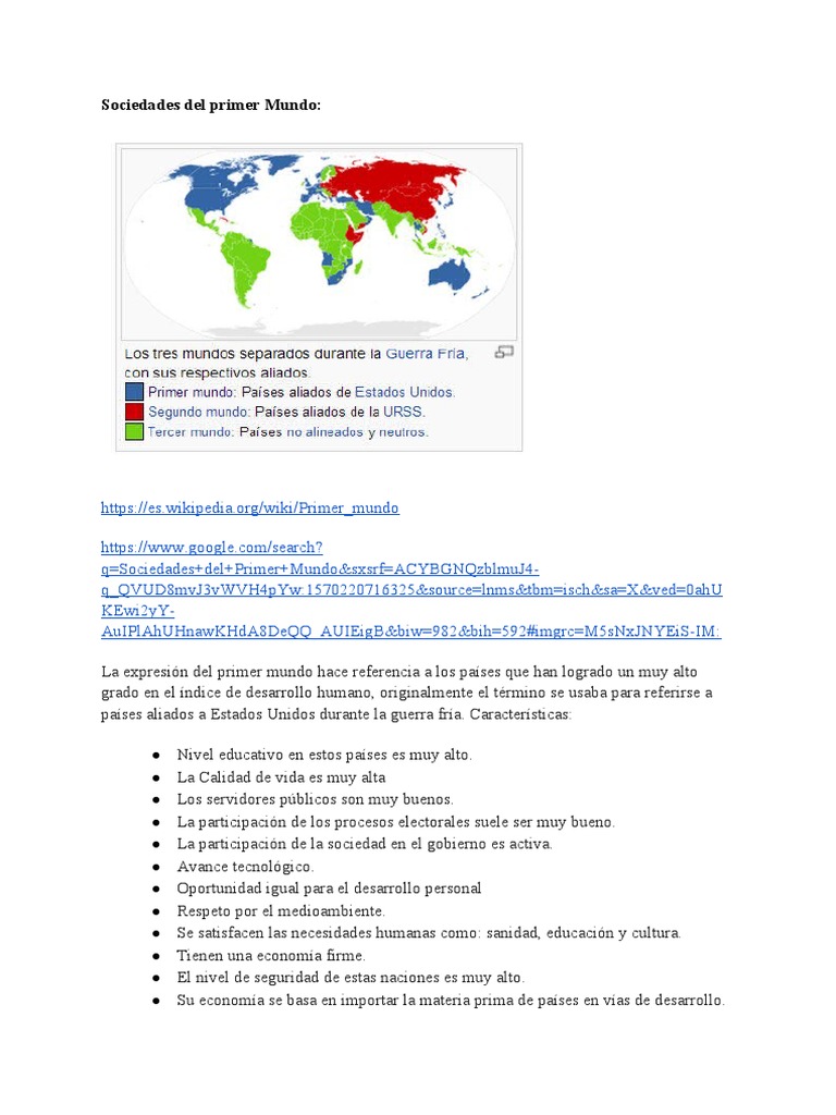 Sociedades Del Primer Mundo | PDF | Sociedad | La naturaleza humana