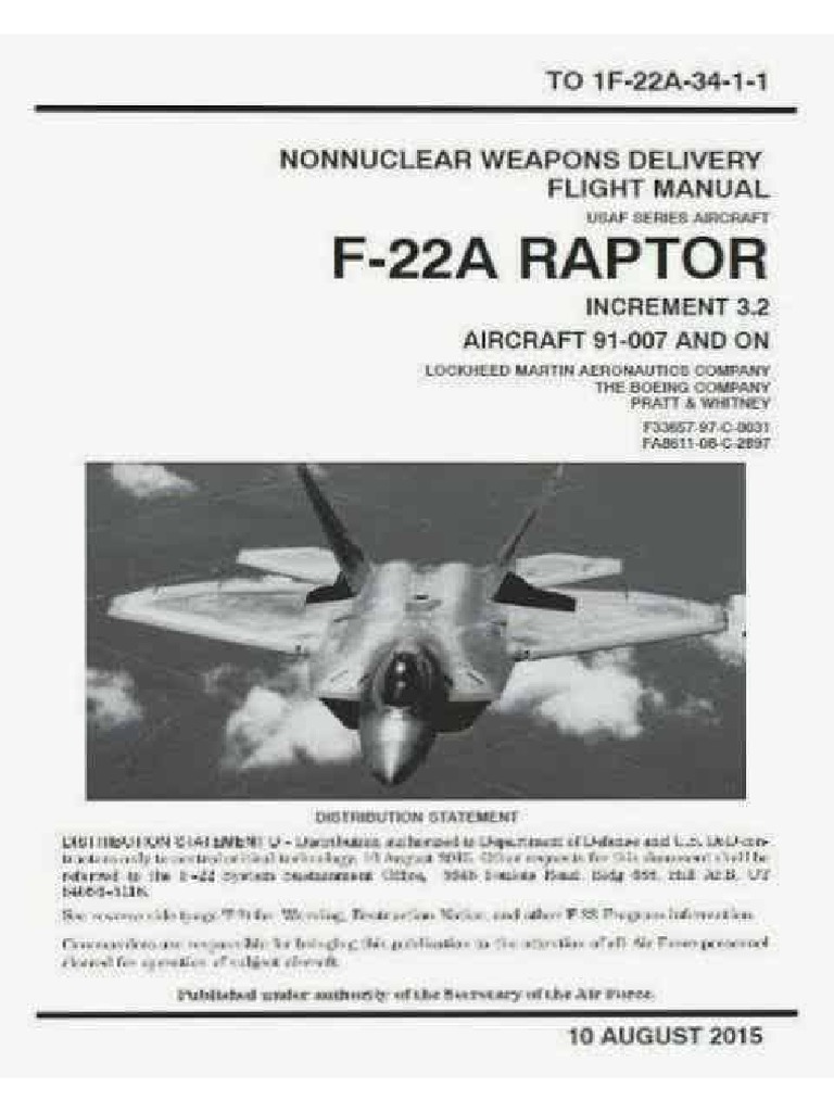 Lockheed Martin F-22A Raptor Weapons Delivery Manual | PDF