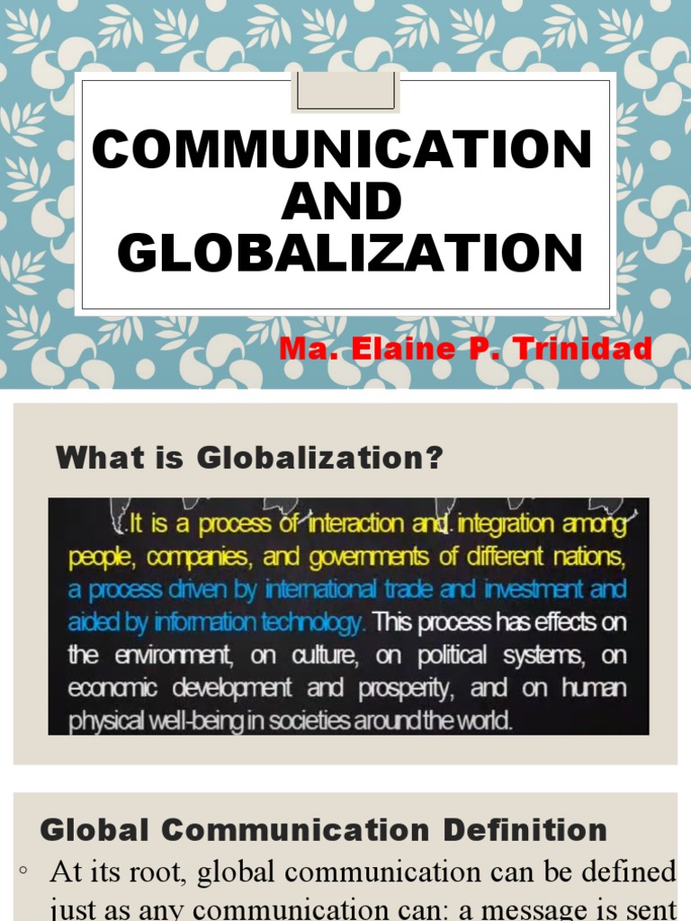 Communication and Globalization | PDF | Globalization | Communication