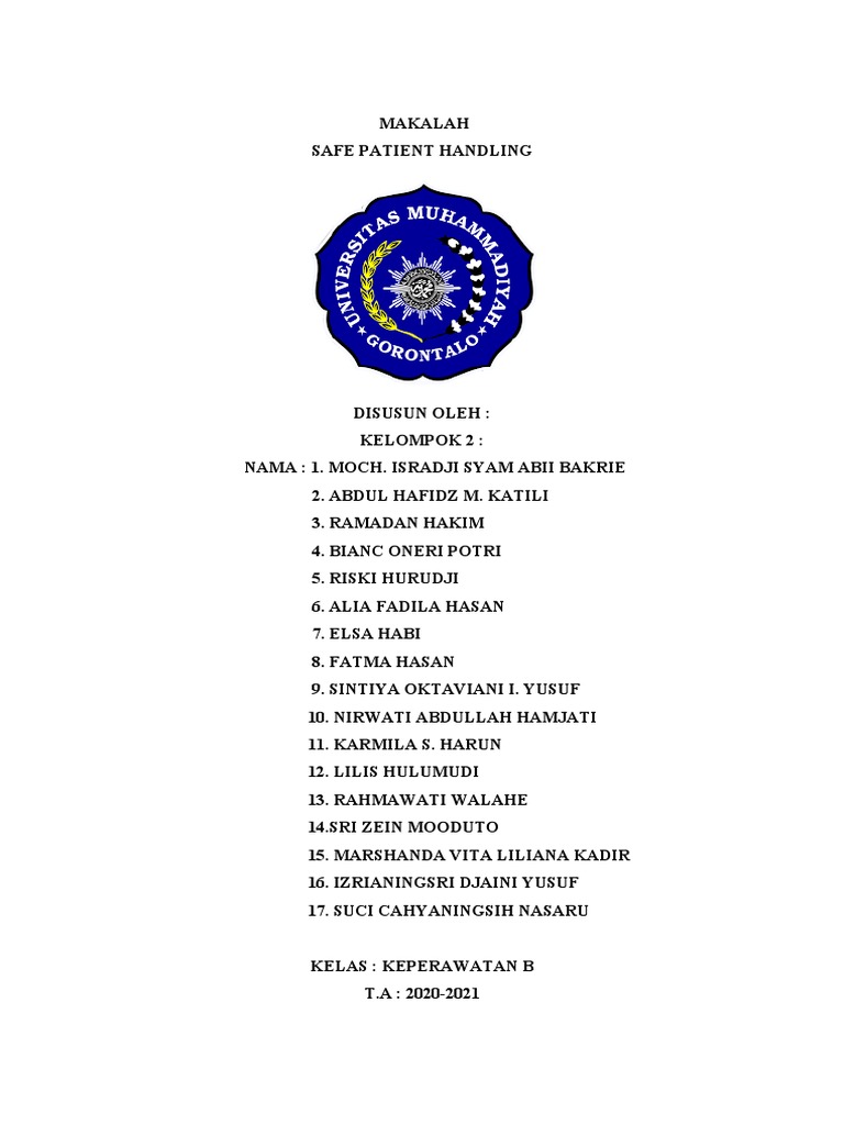 Makalah Safe Patient Handling | PDF