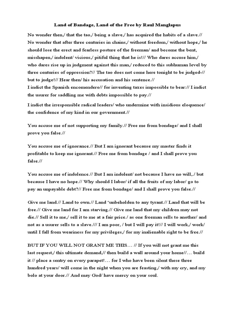 Land of Bandage, Land of The Free | PDF