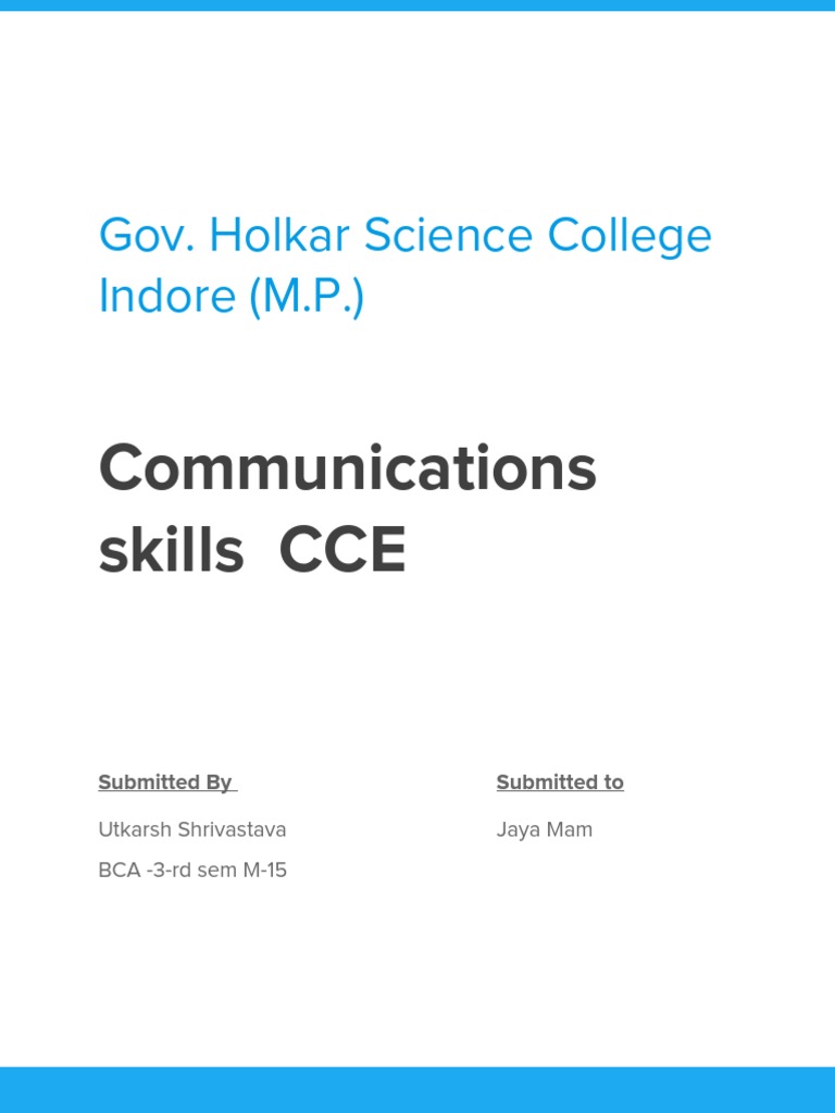 Communications Skills Notes | PDF