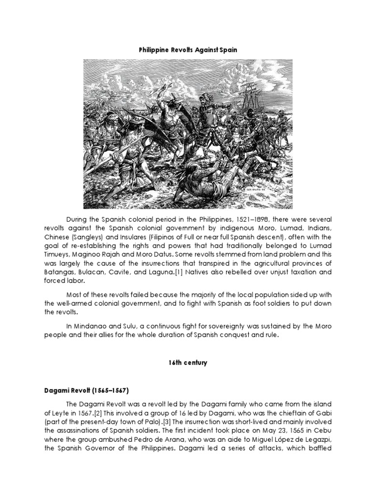 Philippine Revolts Against Spain | PDF | Former Spanish Colonies | Spanish Colonization Of The ...