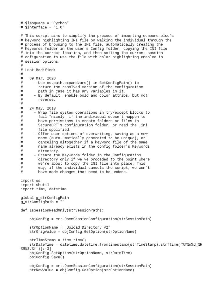 ImportKeywordHighlightINI Py | PDF | Directory (Computing) | Computer File