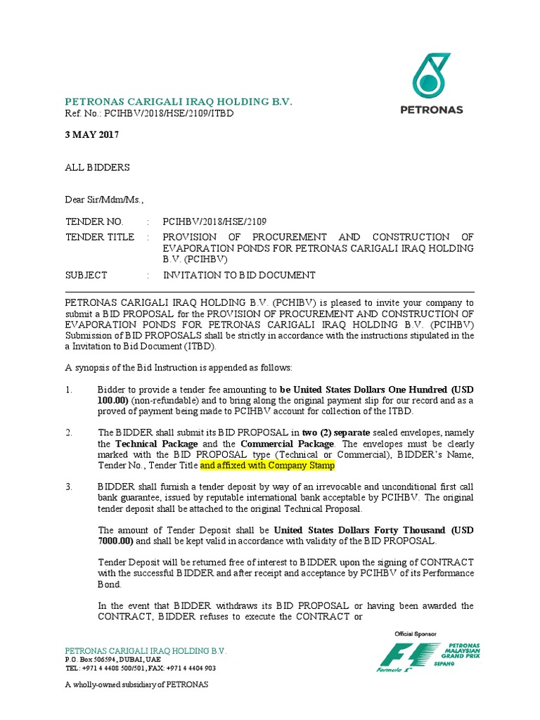 Petronas Carigali Iraq Holding B.V | PDF | Business