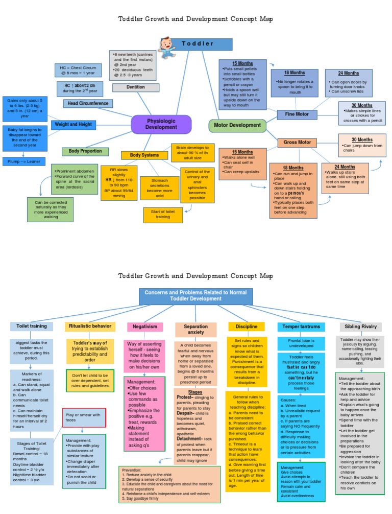 Toddler Growth and Development Concept Map | PDF | Toddler | Human ...