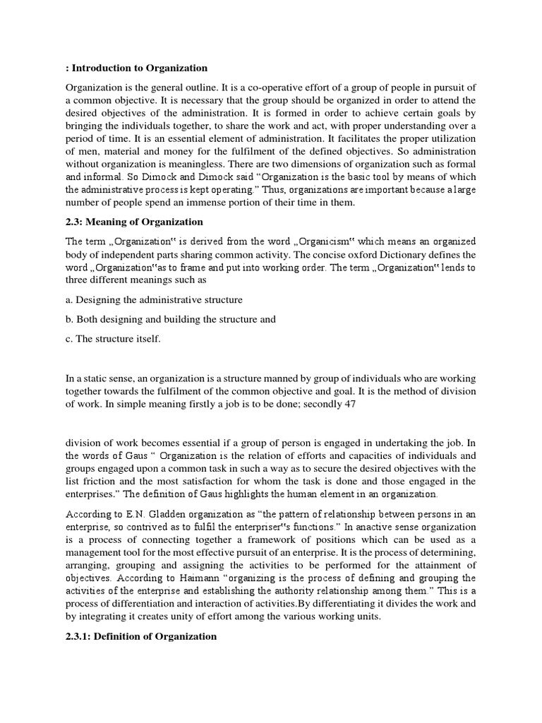 Principles of Organisation and Management | Download Free PDF | Goal ...