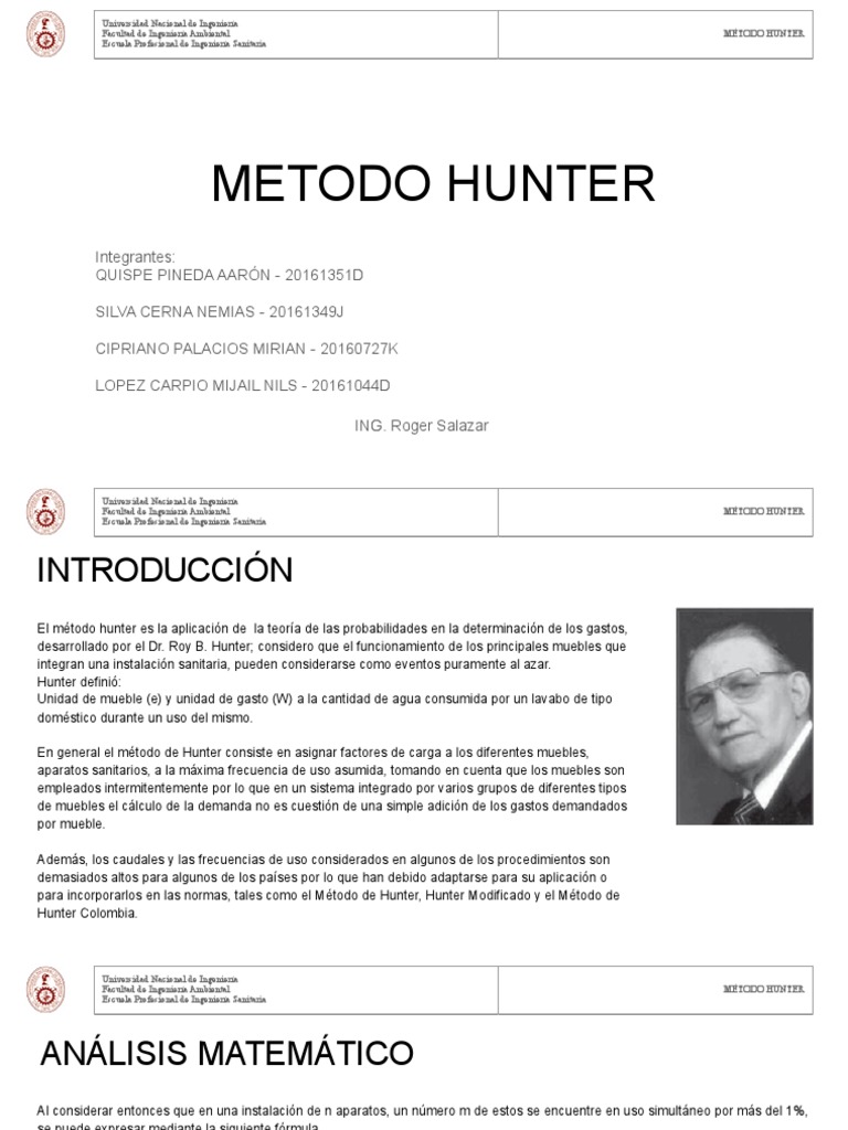 Aplicación del Método Hunter en Instalaciones Sanitarias | PDF ...