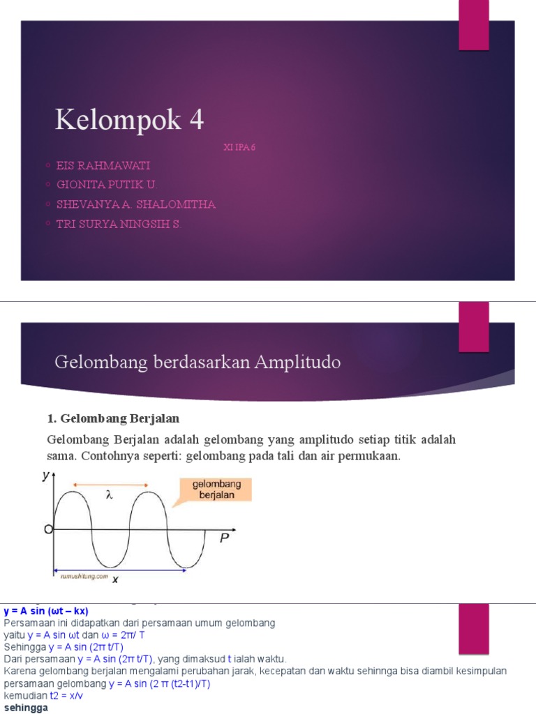 Gelombang Berjalan: Amplitudo dan Rumus | PDF