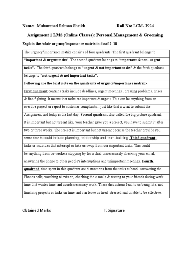 PM&G Assignment 1 | PDF