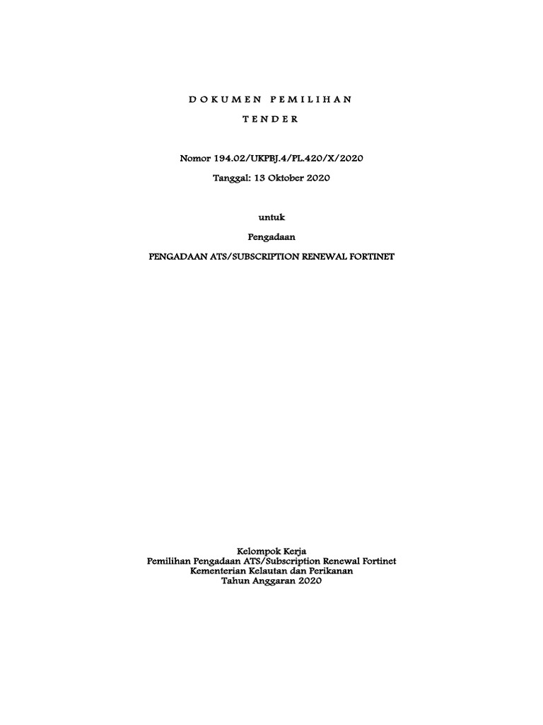 Dokumen Tender Fortinet | PDF