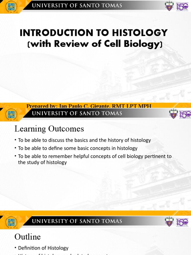 Introduction To Histology (With Review of Cell Biology) : Prepared By ...